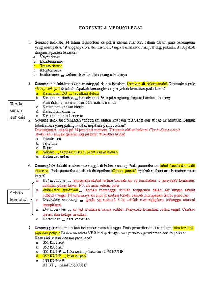 Forensik (DR - Dr.berty Nelwan, SP - Pa, SP.F) | PDF