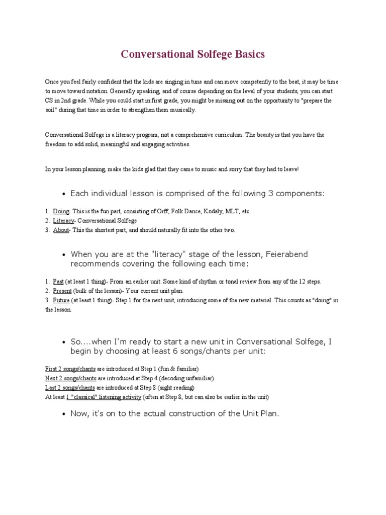 Conversational Solfege Basics | PDF | Entertainment | Musicology