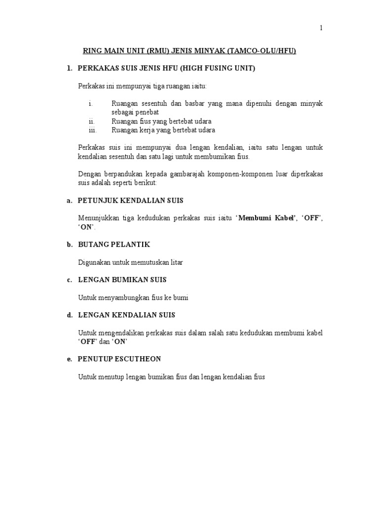 Ring Main Unit (RMU) | PDF