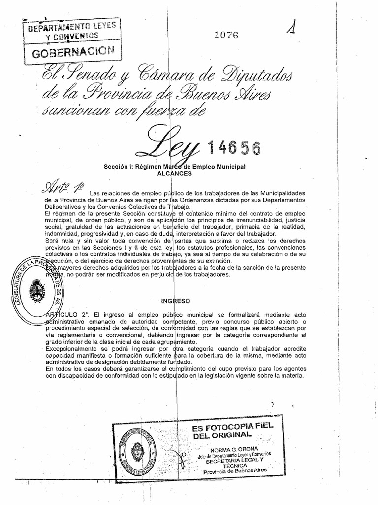 Ley 14656 | PDF | Derecho laboral | Salario