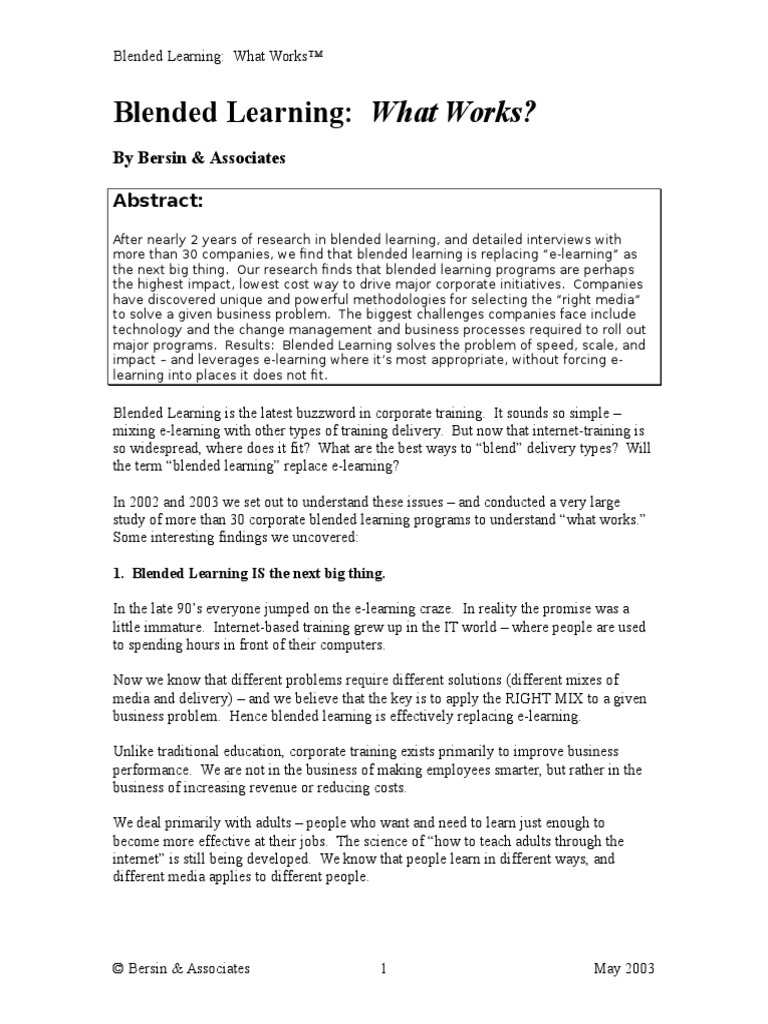 Blended Bersin | PDF | Educational Technology | Learning