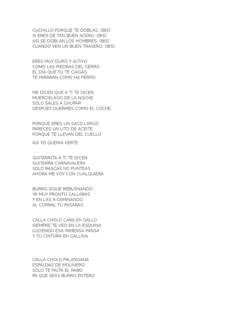 Coplas Picarescas Cajamarca | PDF