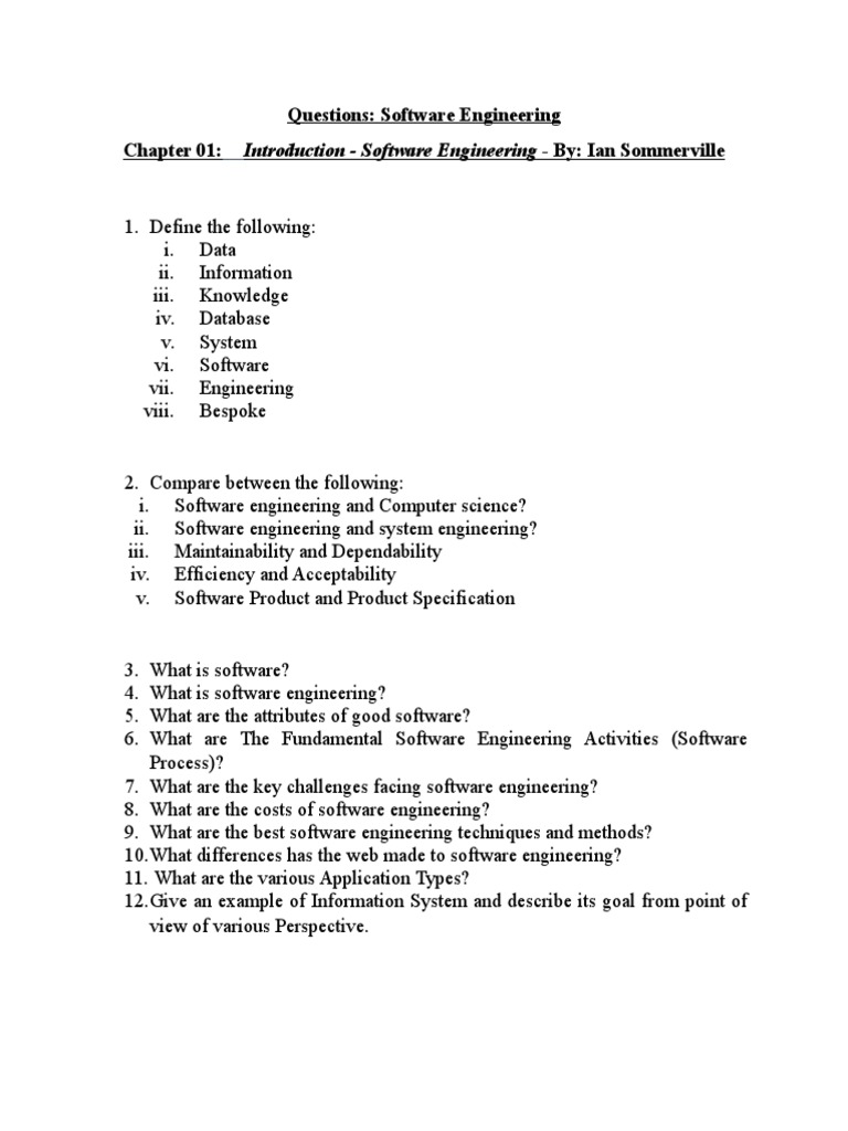 Questions Software Engineering (1) (2015!09!03 05-47-50 UTC) | PDF ...
