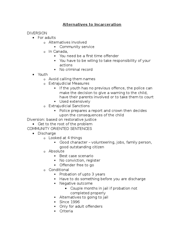 Alternatives To Incarceration | PDF | Prison | Parole