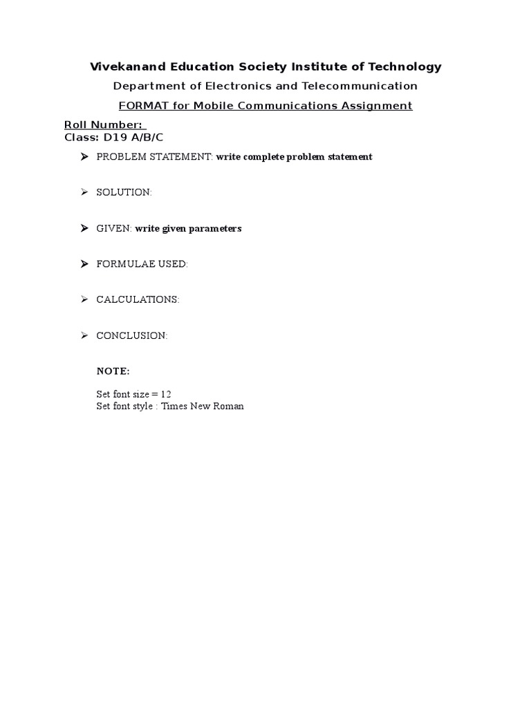 Mobile Communications Assignment Guide | PDF