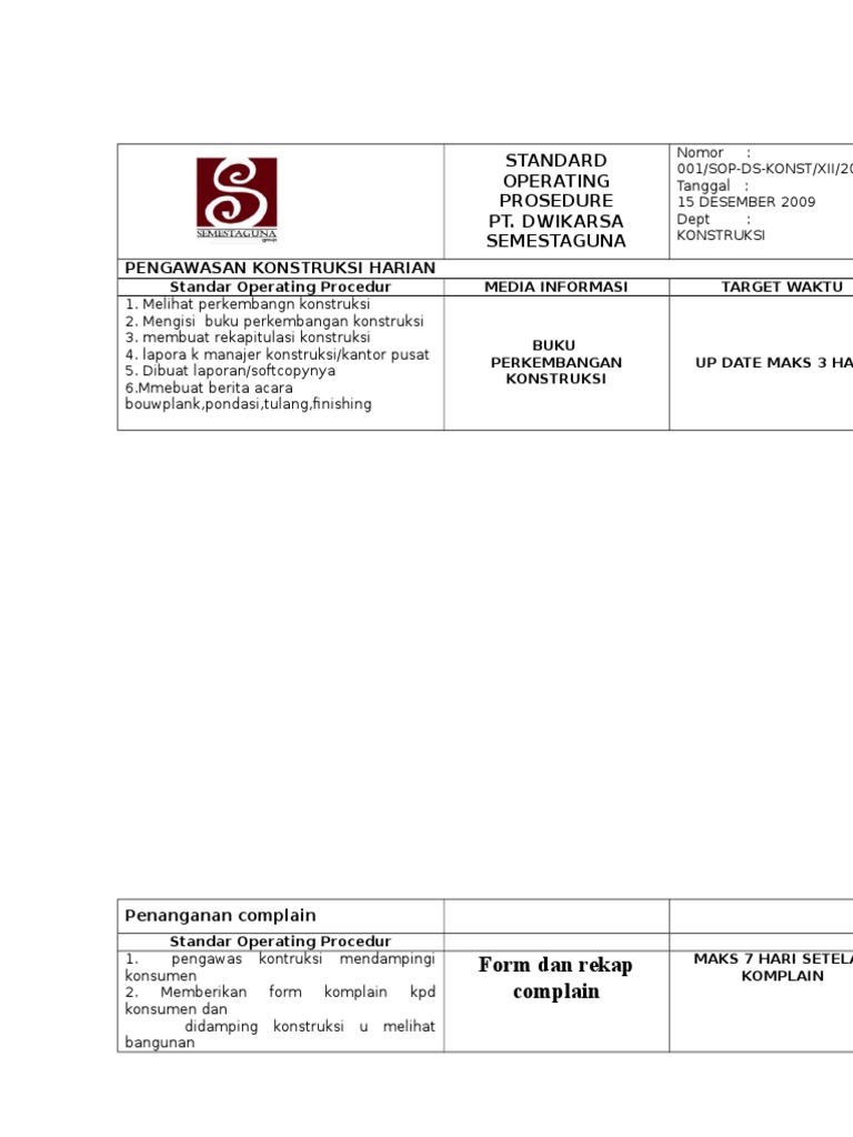 Sop Konstruksi | PDF