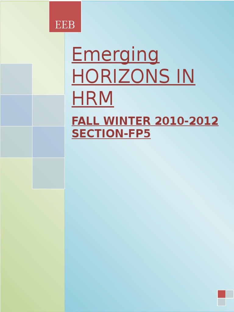 Emerging Horizons in HRM Trends | PDF | Layoff | Human Resource Management