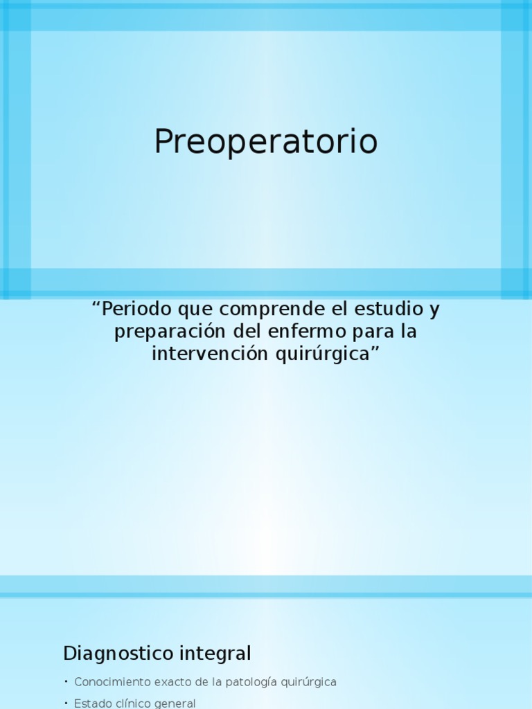 PREOPERATORIO | PDF | Hospital | Cirugía