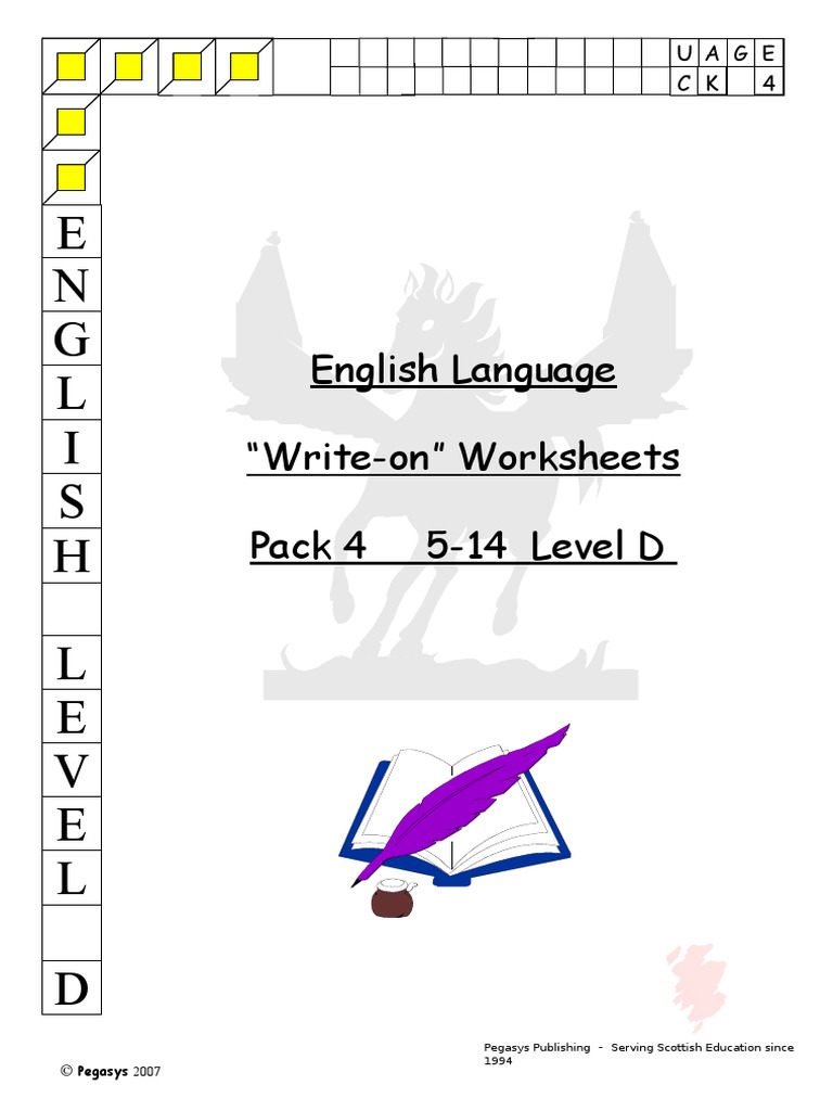 D - English Language 5-14 Level D - Pack 4 | PDF | Noun | Verb