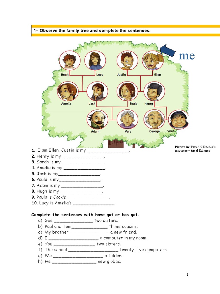 Family Tree and English Exercises | PDF