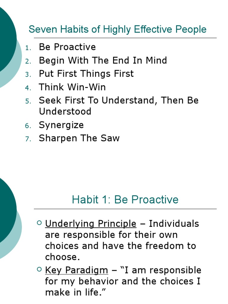 7 Habits | PDF | Habits | Paradigm