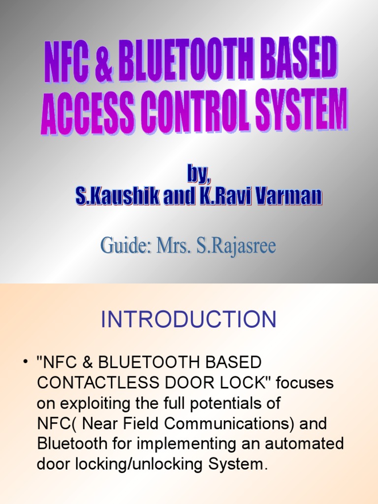 Bluetooth and NFC Enabled Contactless Access Control System | PDF ...