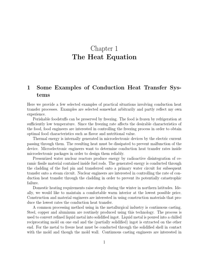 Heat Transfer Examples and the Heat Equation | PDF | Thermal ...