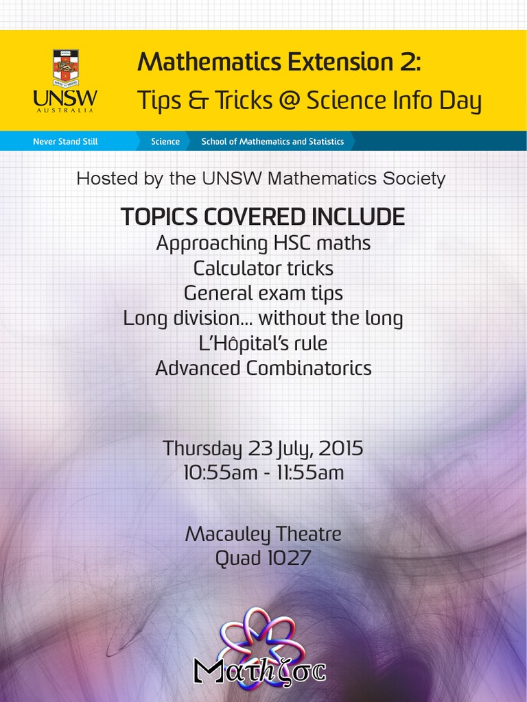 Booklet-Hsc Tips and Tricks | PDF | Division (Mathematics) | Quadratic ...