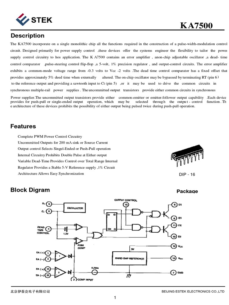 KA7500_datasheet | Amplifier | Electronic Circuits