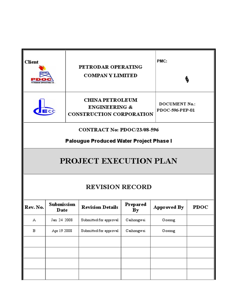 224643870 PDOC 596 PEP 01 Project Execution Plan Rev 3 | Specification ...