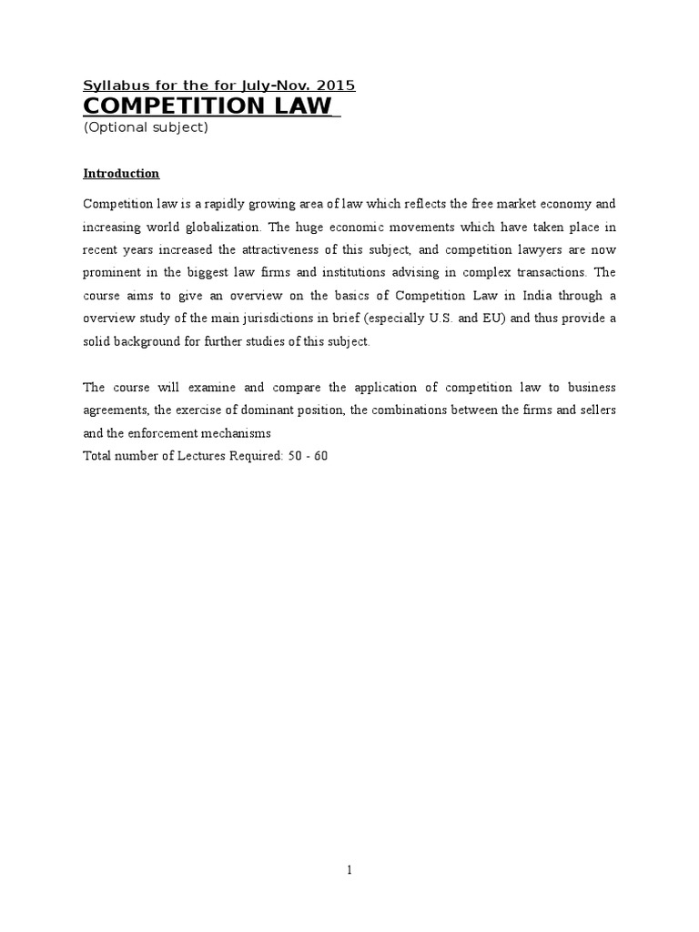 Competition Law | PDF | Competition Law | Business