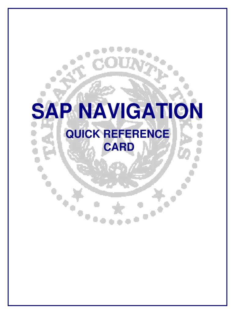 SAP Navigation Quick Reference Guide | PDF