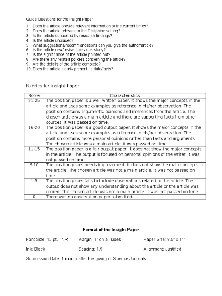 Insight Paper Format | PDF | Concept | Cognitive Science