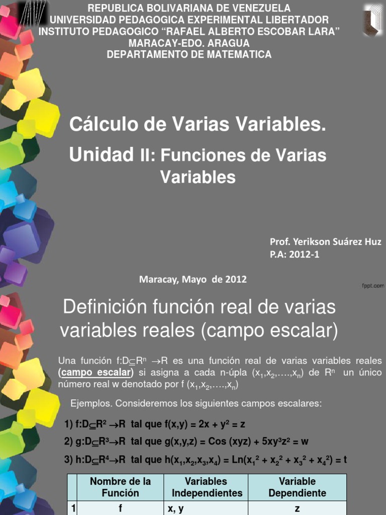 Calculo Varias Variables Campos Escalares | PDF | Curva | Función (Matemáticas)