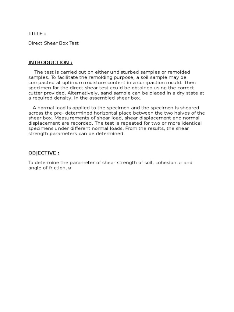 Direct Shear Box Test | Solid Mechanics | Mechanical Engineering
