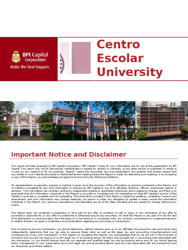 CEU Presentation | Download Free PDF | Metro Manila | Bachelor Of Science