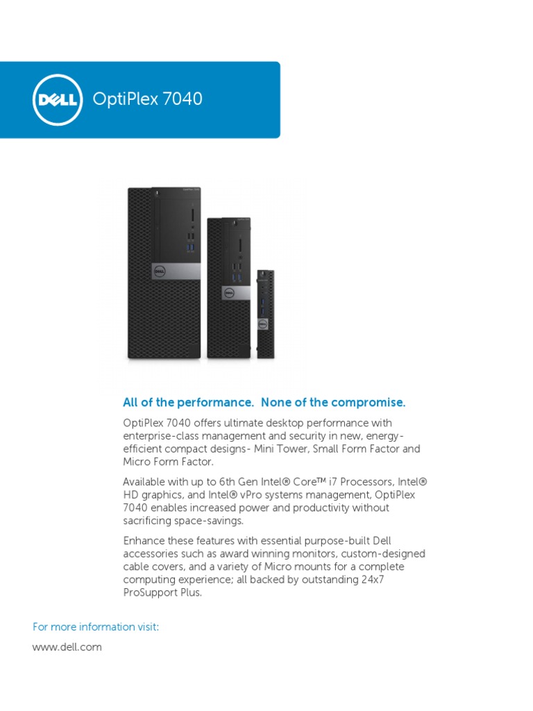 OptiPlex 7040 Technical Spec Sheet PDF | PDF | Bios | Digital Electronics