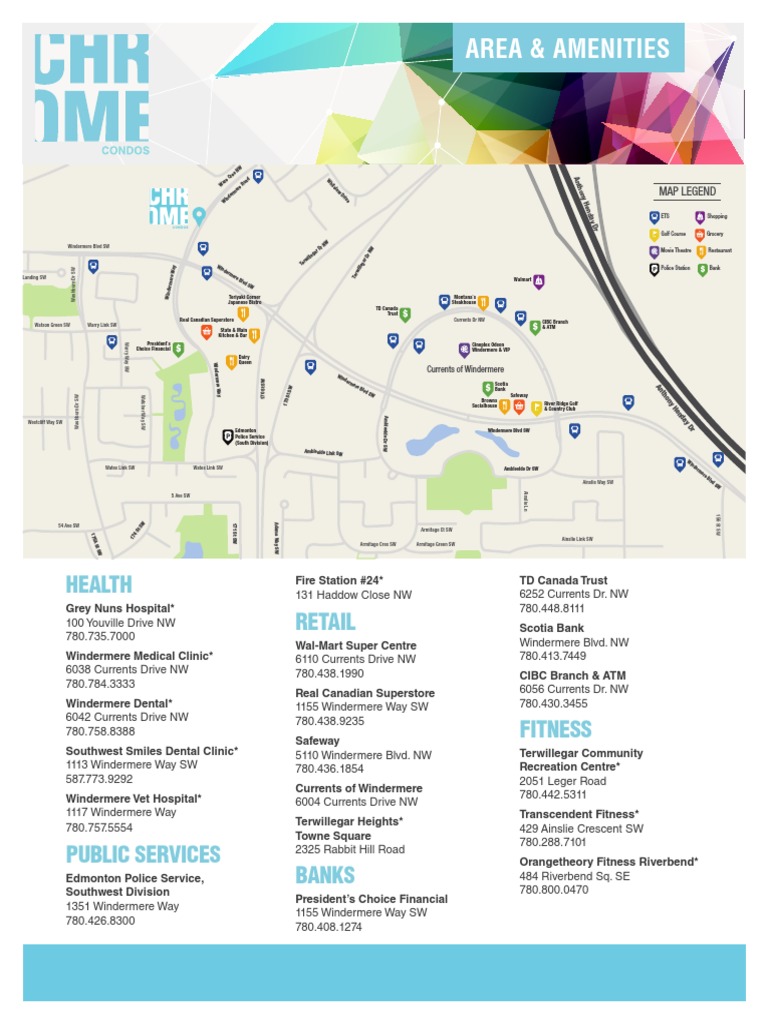 Chrome Condos Amenity Map | PDF | Edmonton | Foods