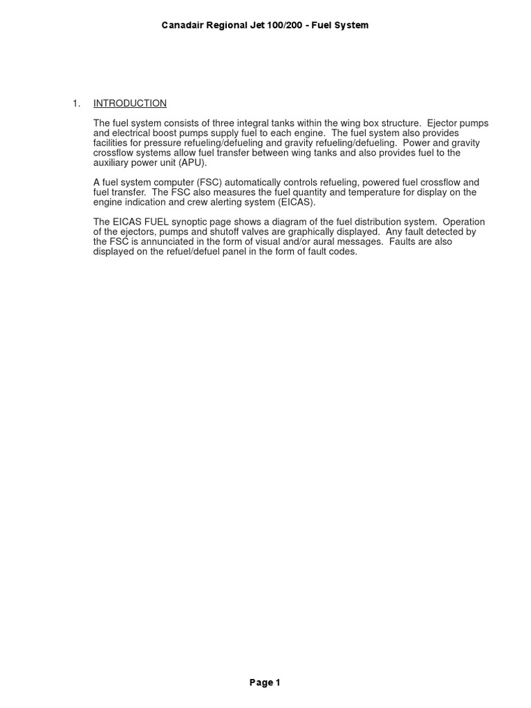 Bombardier CRJ 200-Fuel System | PDF | Turbocharger | Pump