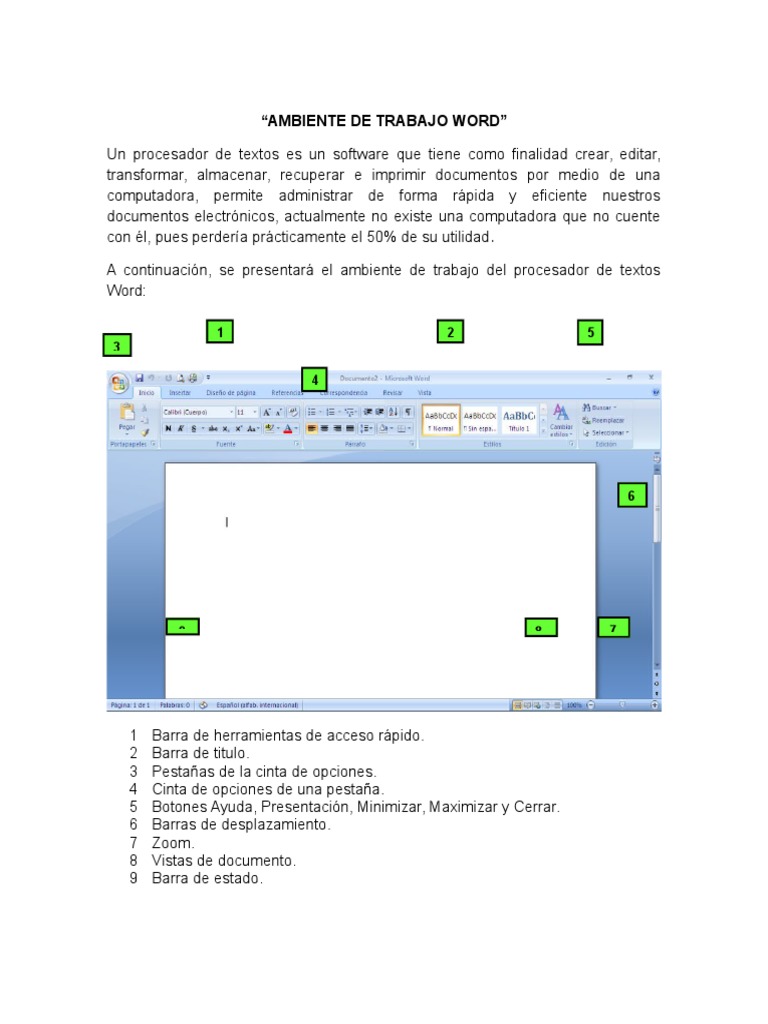 Ambiente de Trabajo Word | Herramientas | Microsoft Word | Prueba gratuita de 30 días | Scribd