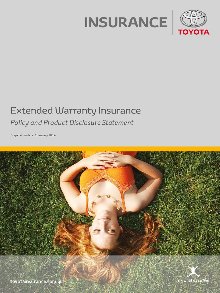 Toyota Extended Warranty Insurance Policy and Product Disclosure ...