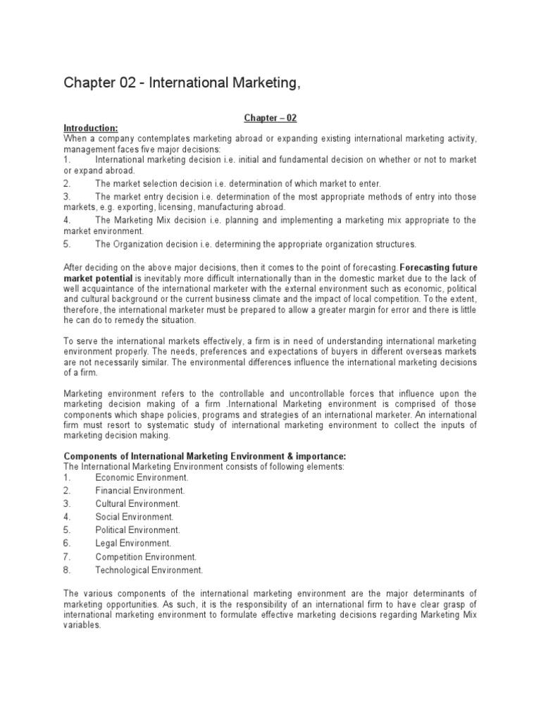 Chapter 02 - International Marketing | PDF | Economies | Marketing