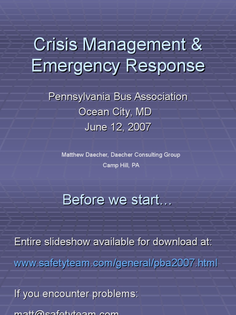 Crisis Management & Emergency Response | PDF | Emergency Management ...