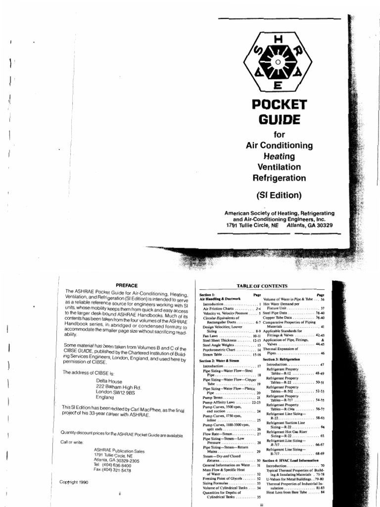 Ashrae PocketHVAC Guide For Hvac | PDF