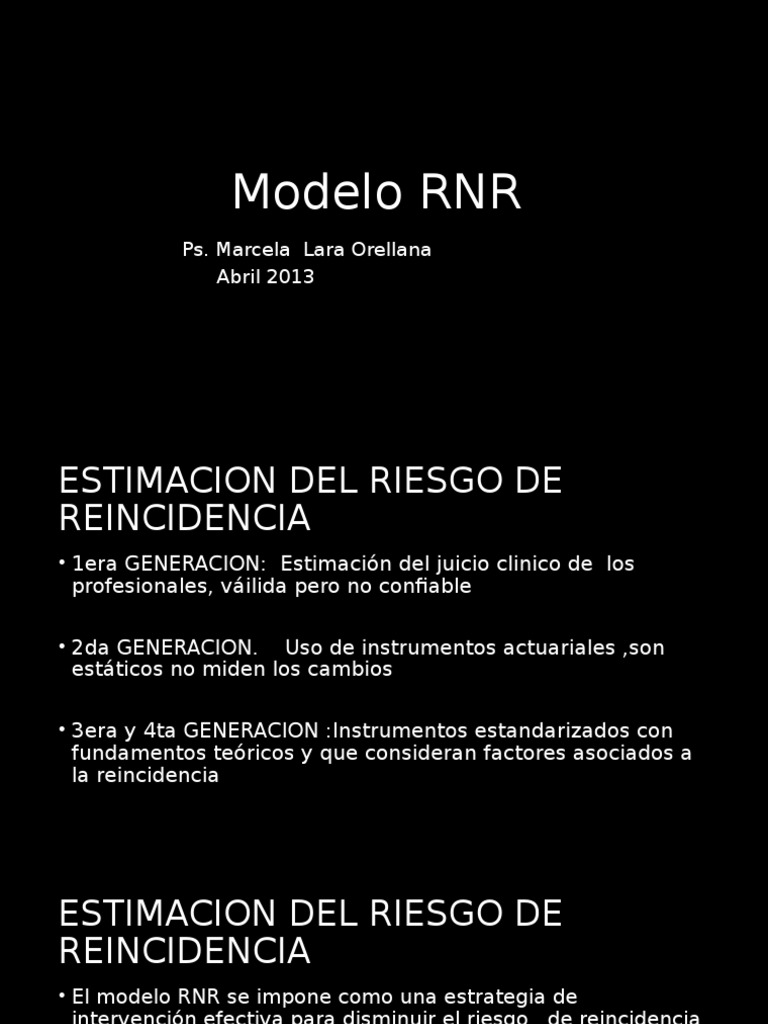 Modelo RNR (2013) | PDF | La dependencia de sustancias | Motivación