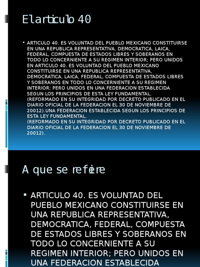 Artículo 40 México | PDF