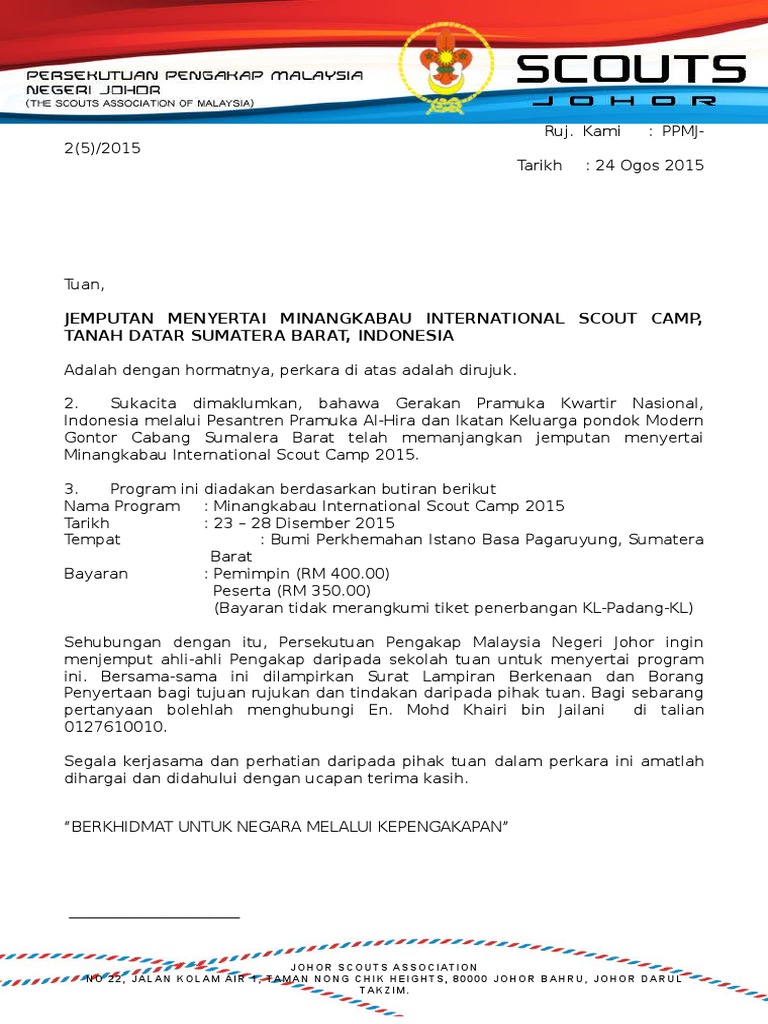 Scouts Johor Letterhead | PDF