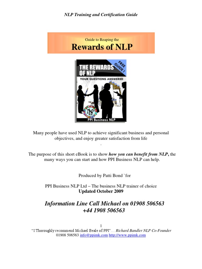 NLP Training and Certification Guide | PDF | Neuro Linguistic ...