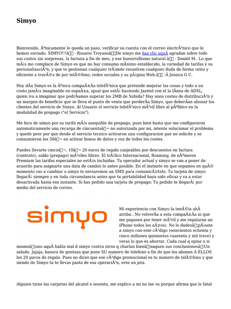 Simyo | PDF | Telecomunicaciones | Informática