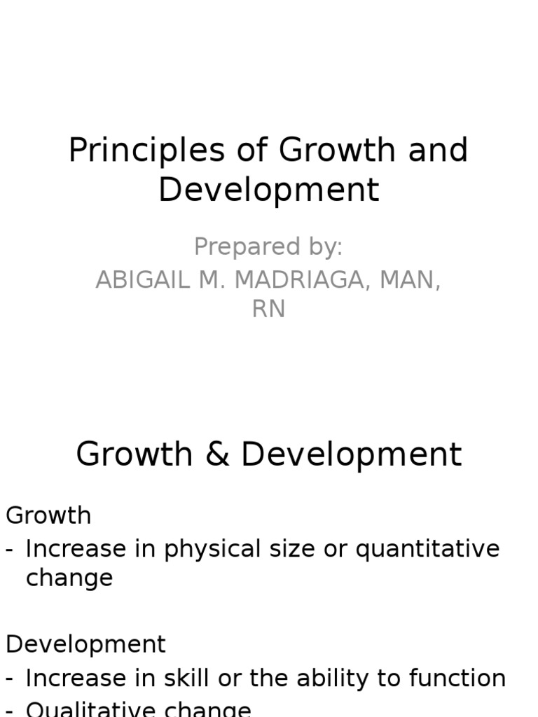Principles of Growth and Development | PDF | Id | Cognitive Development
