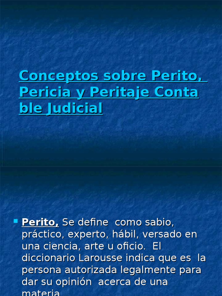 Conceptos Sobre Perito, Pericia y Peritaje Contable | PDF | Testigo ...