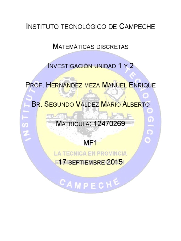 Mate Discreta Uni 1&2 | PDF | Poco | Conjunto (Matemáticas)