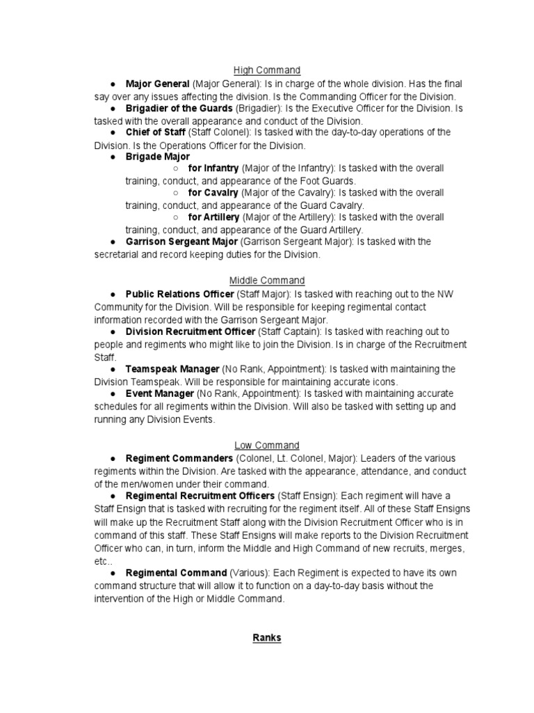 Structure - Household Division | PDF | Military Rank | Corporal