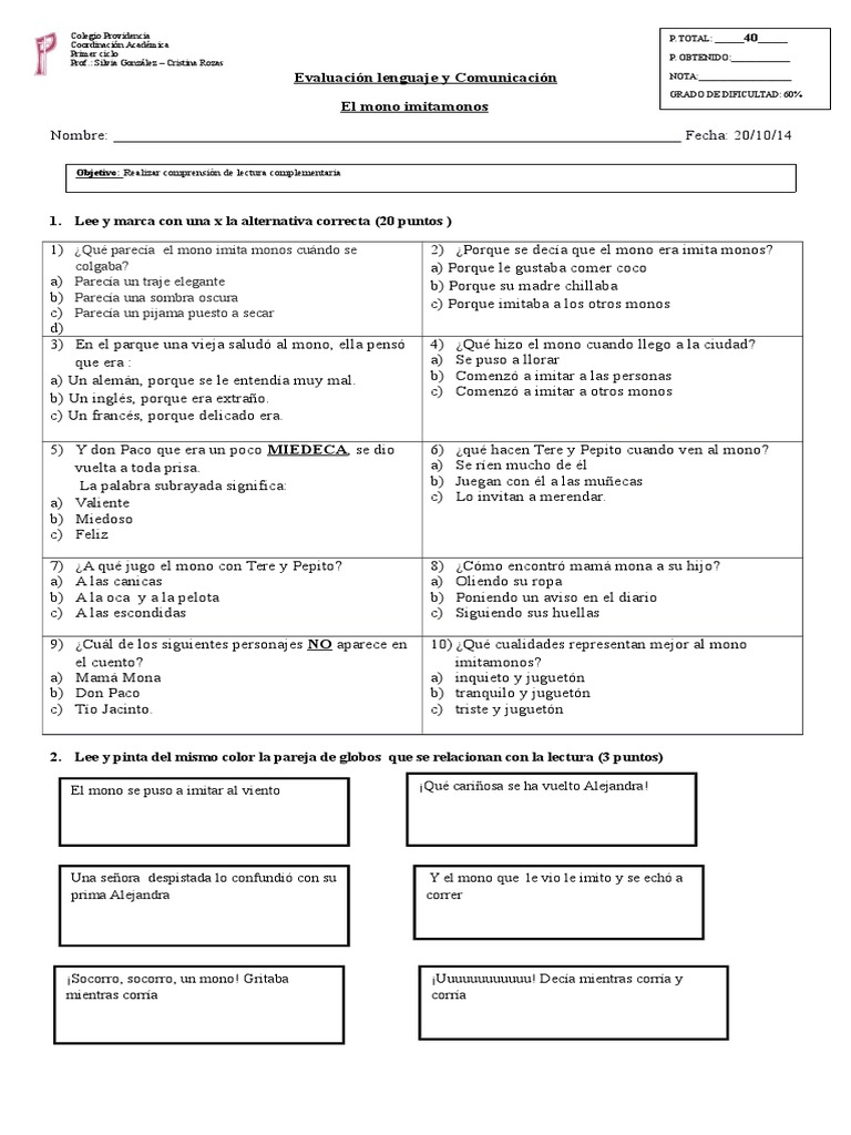 Pruba de Libro El Mono Imita Monos Yo | PDF | Ocio