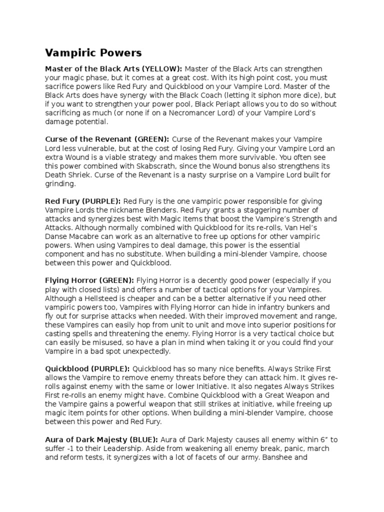 Vampire Counts Powers | PDF | Vampires | Leisure