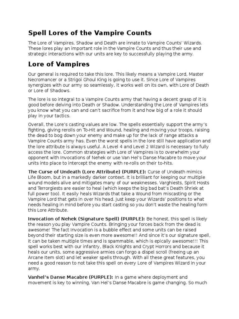 Vampire Counts Spells | PDF | Vampires | Magician (Fantasy)
