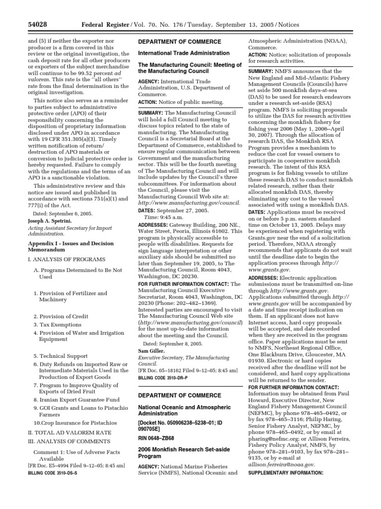 Notice: Grants and Cooperative Agreements Availability, Etc.: Monkfish ...