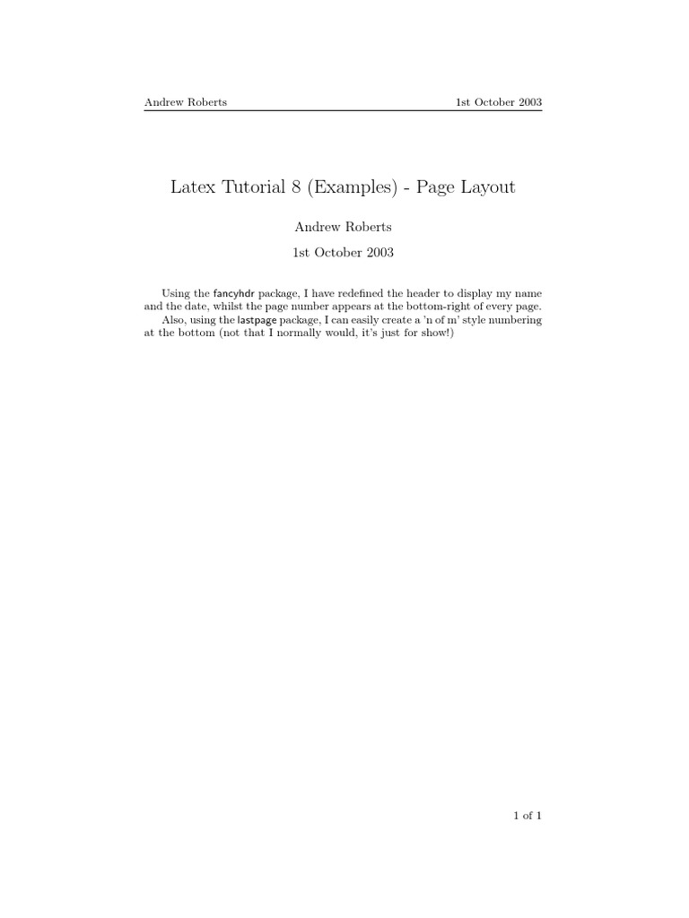 LaTeX Page Layout Tutorial | PDF