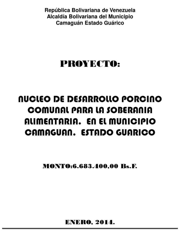 Proyecto Nucleo Porcino | PDF | Cerdo doméstico | Alimentos