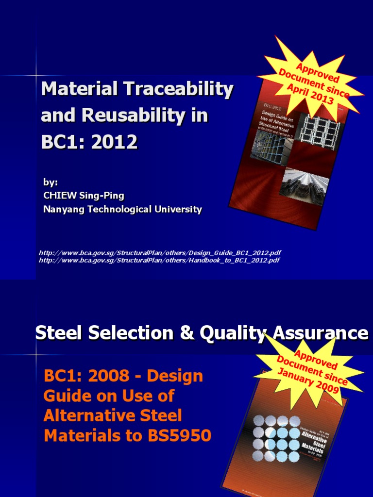 BCA Steel Requirements and Reusability | PDF | Nondestructive Testing ...